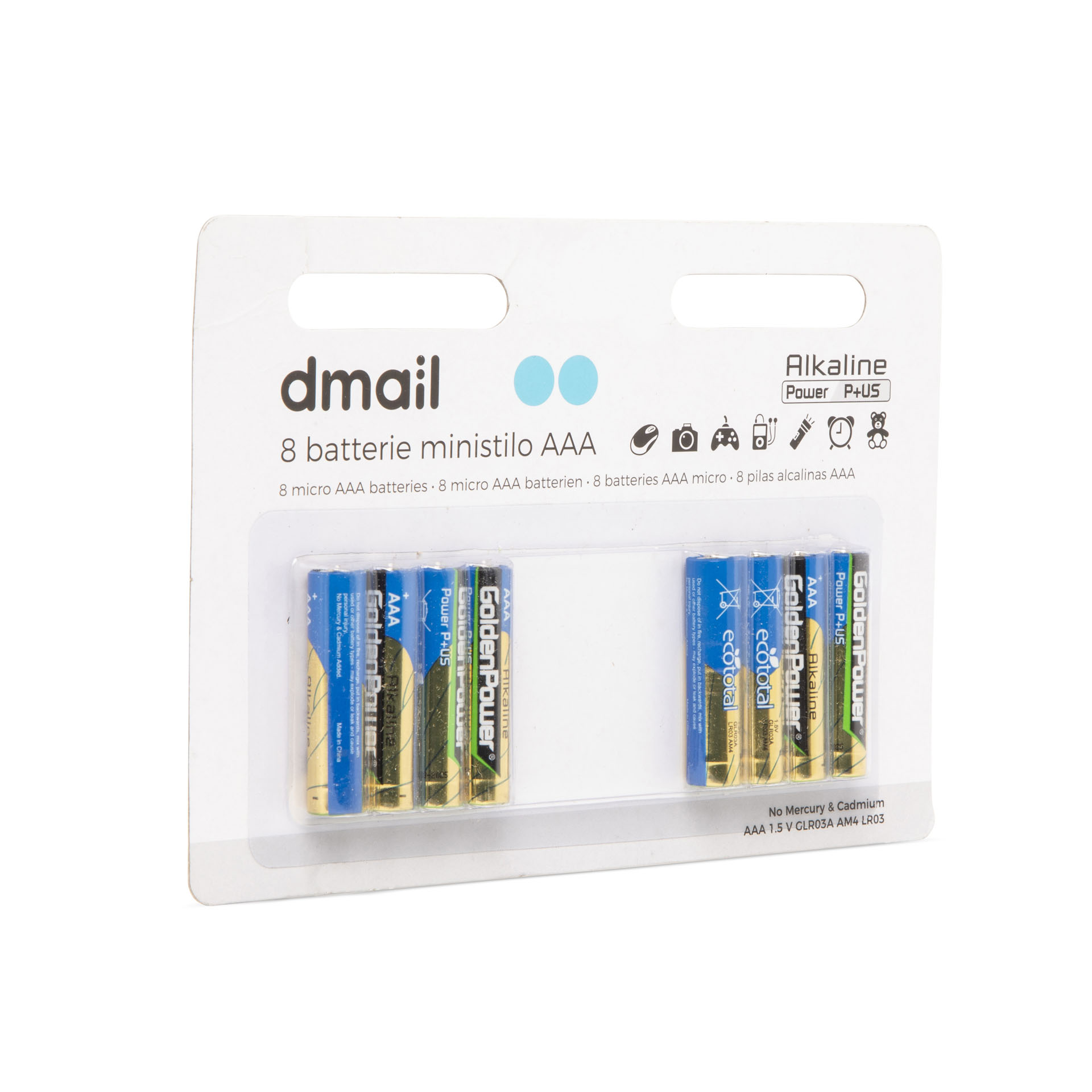 Batterie ministilo AAA, set da 8 pz